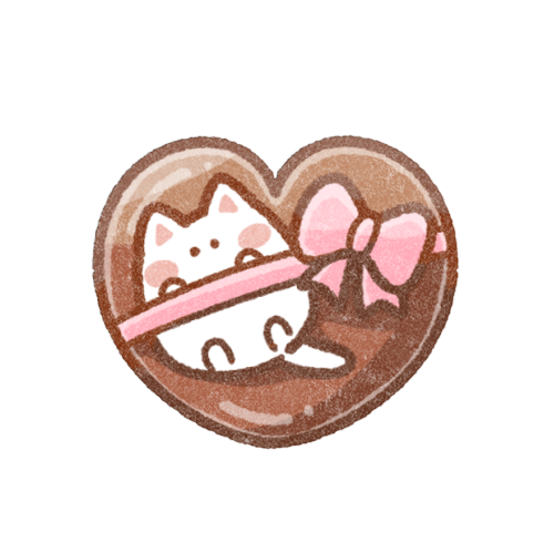 チョコと白猫さん｜かわいいフリーアイコン・イラストの無料素材サイト｜フリーペンシル